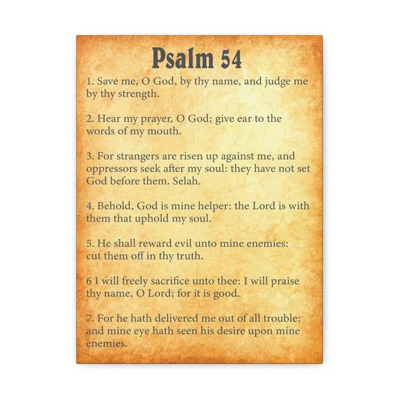 Express Your Love Gifts | Art | Scripture Sign Psalm 54 Chapter Gold Bible Canvas Christian Wall ...